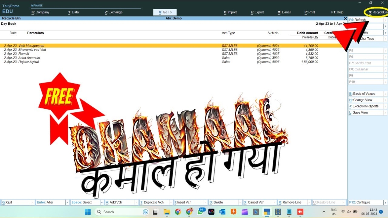 2023 Free Must Have Tally TDL - Recyclebin for Tally Prime - Learnwell